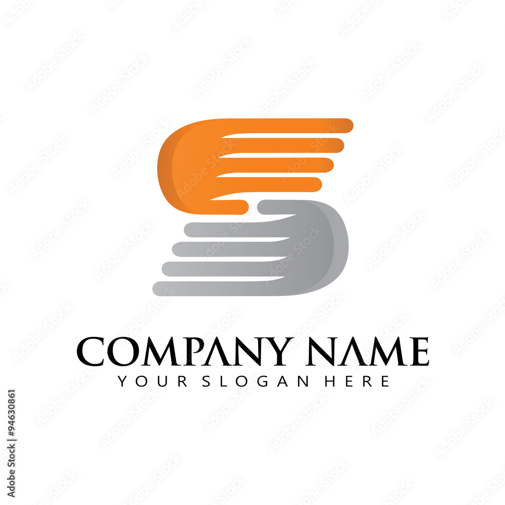 Initial S Hand Handshake Modern simple Logo Icon Stock Vector | Adobe Stock