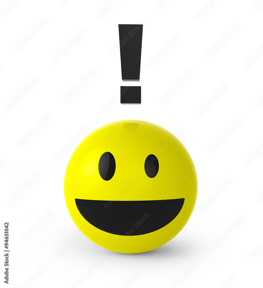 Smiley mit Ausrufezeichen Stock Illustration | Adobe Stock