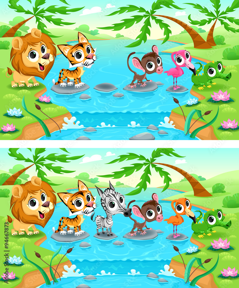 Spot the differences Stock Vector | Adobe Stock