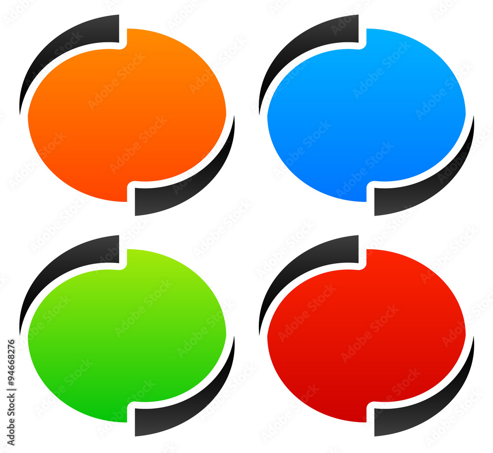 Circle, oval, ellipse design elements / backgrounds. vector grap Stock ...