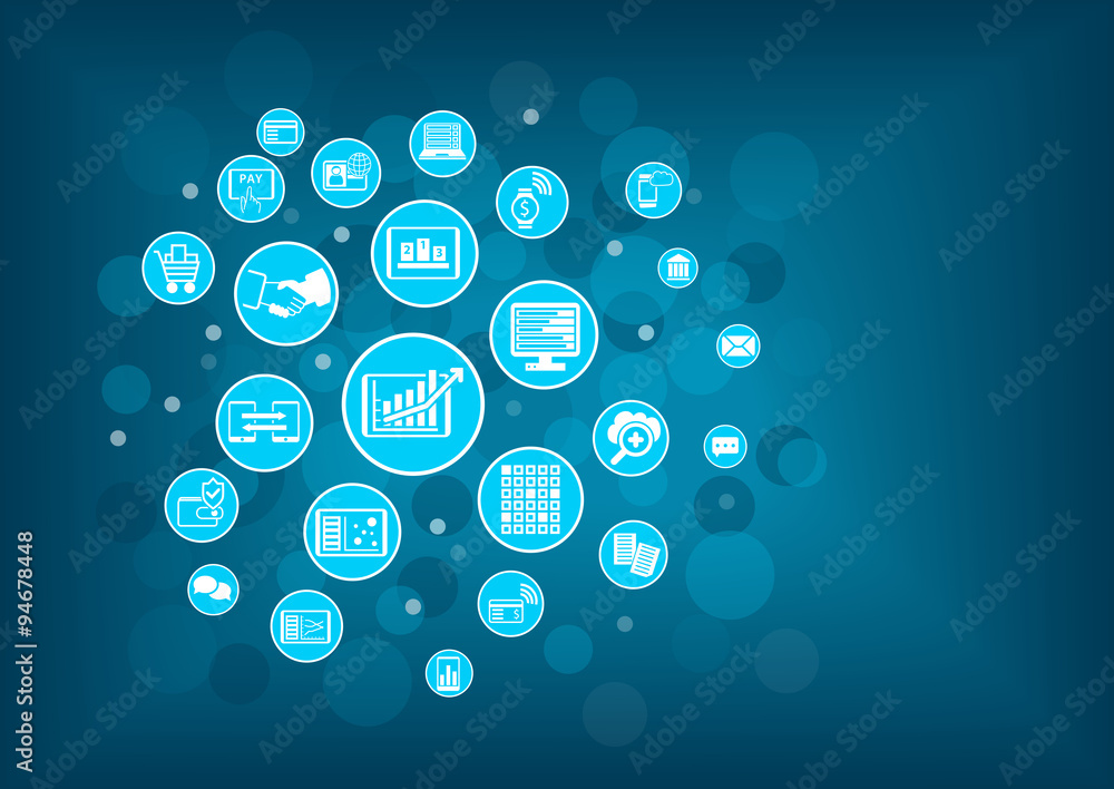 Fin-Tech (Financial Technology) background. Information technology ...