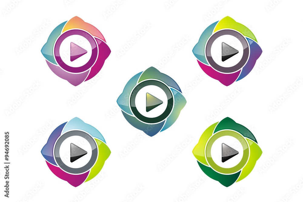 play button (variant color) Stock Vector | Adobe Stock