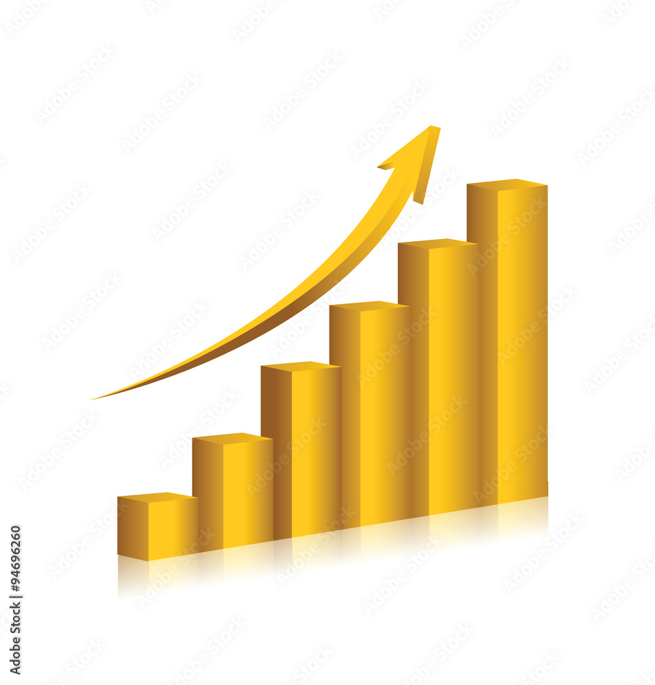Gold business chart vector design Stock Vector | Adobe Stock