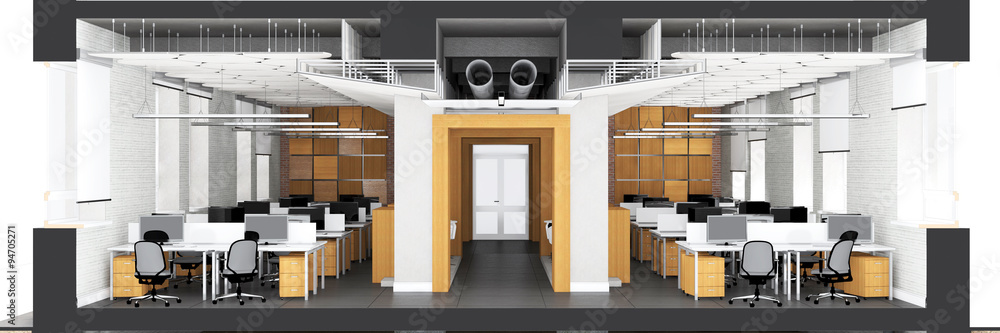 Cross section of the office space Stock Illustration | Adobe Stock