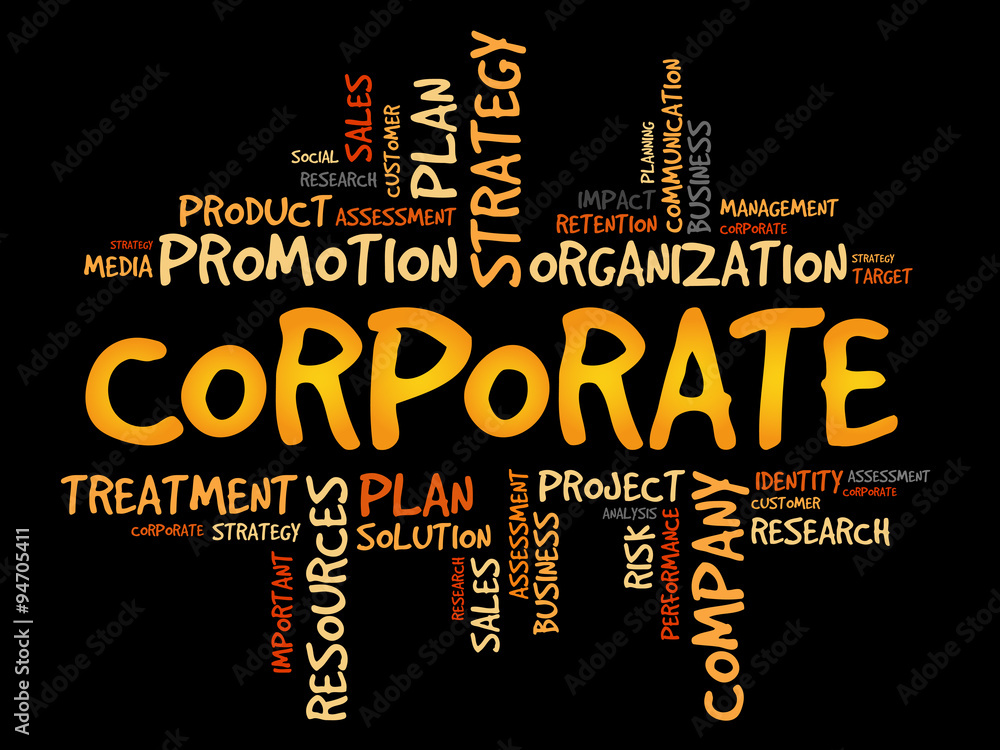 CORPORATE word cloud, business concept Stock Vector | Adobe Stock