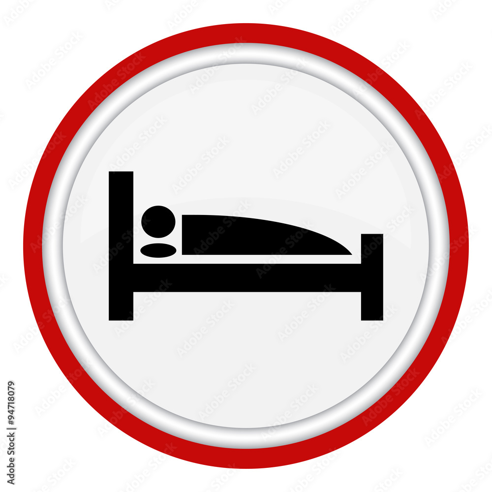 Vector sign with a picture of a bed Stock Vector | Adobe Stock
