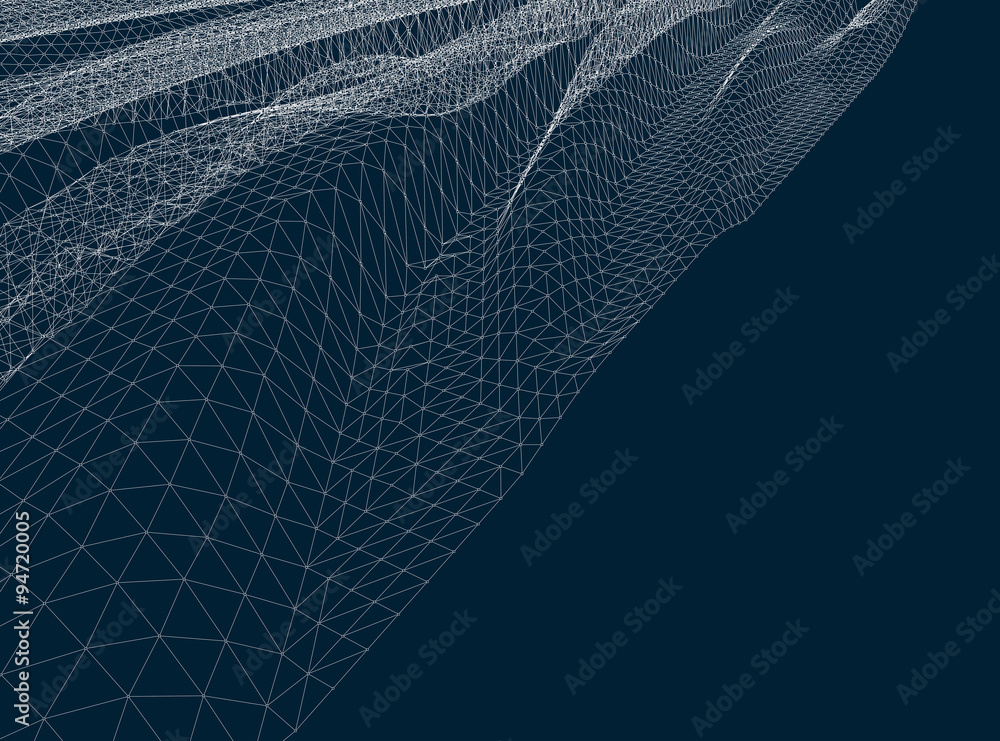 Water Surface. Wavy Grid Vector Background Stock Vector | Adobe Stock