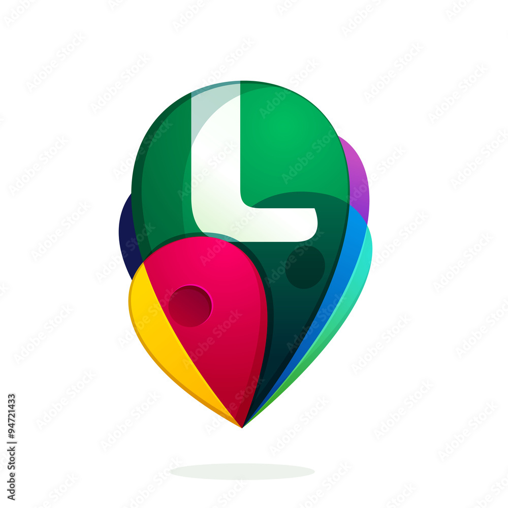 L letter with map tag. Stock Vector | Adobe Stock