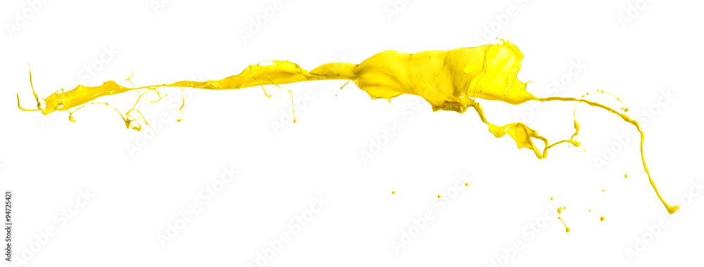 yellow paint splash on white background Stock Photo | Adobe Stock