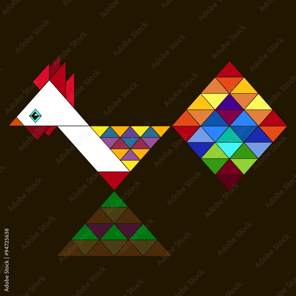 Rooster Logo In A Triangle