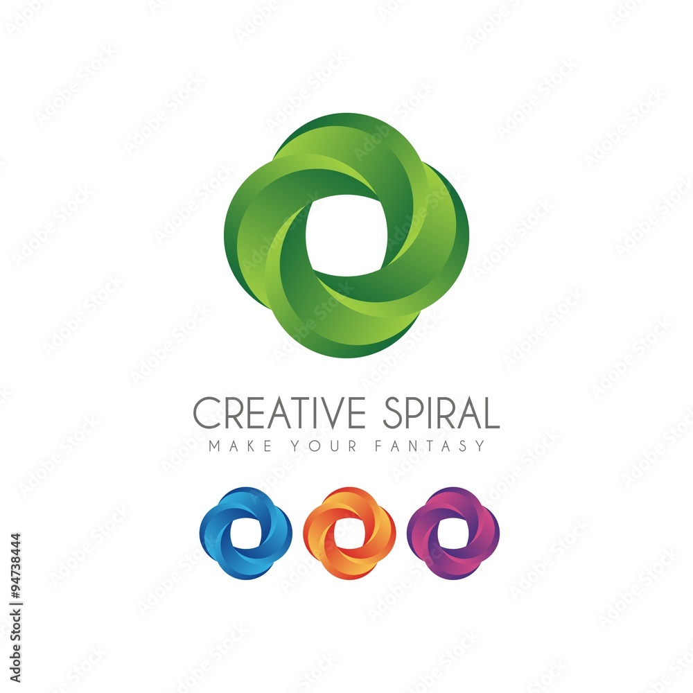 Creative Spiral Logo Design Stock Vector | Adobe Stock