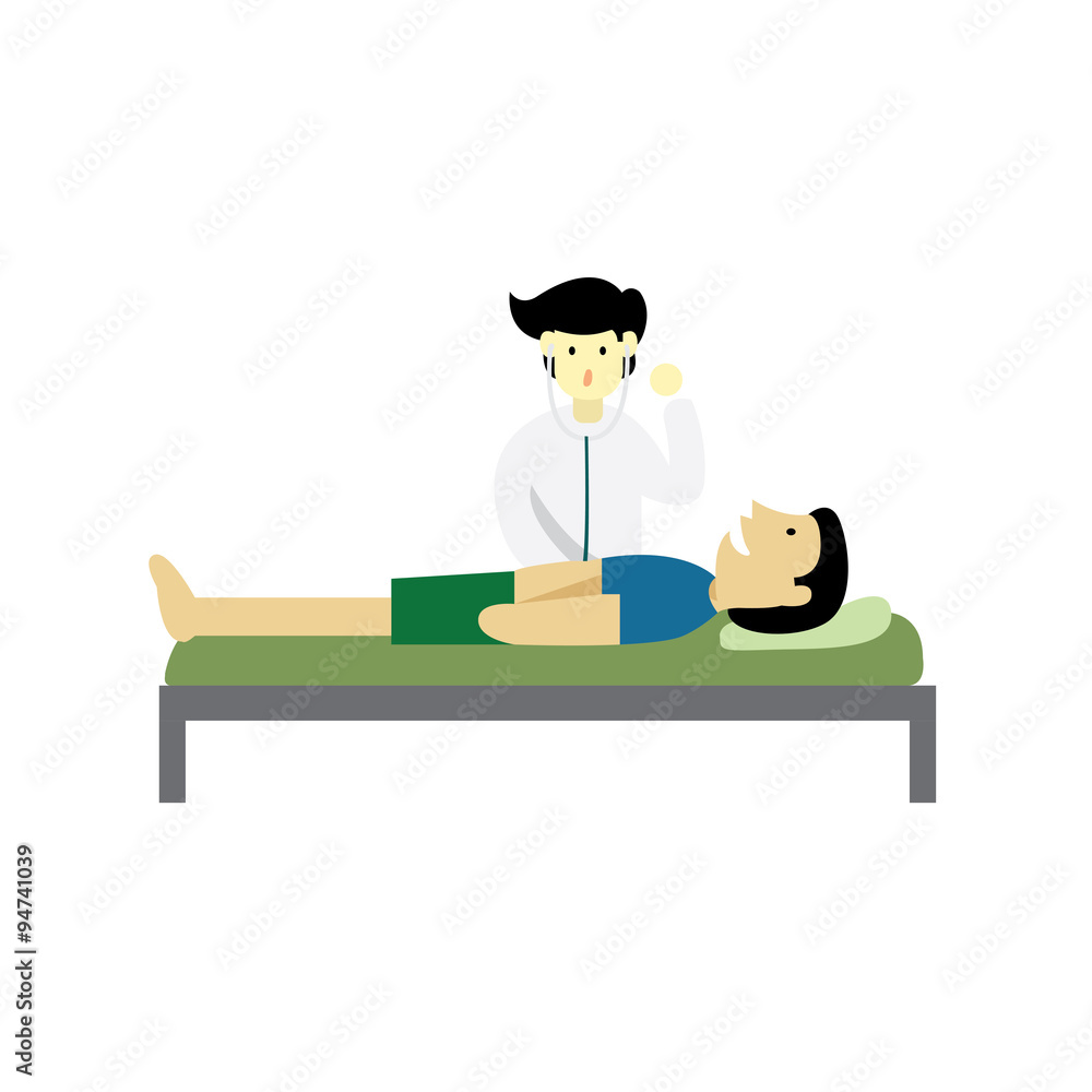 Medical doctor check patient vector illustration Stock Vector | Adobe Stock