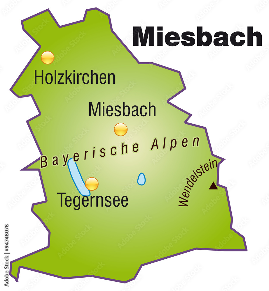 Karte von Miesbach Stock-Vektorgrafik | Adobe Stock