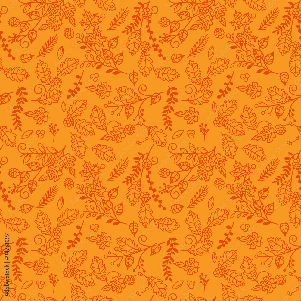 Fall, Autumn or Thanksgiving Vector Flower Pattern - Seamless and ...