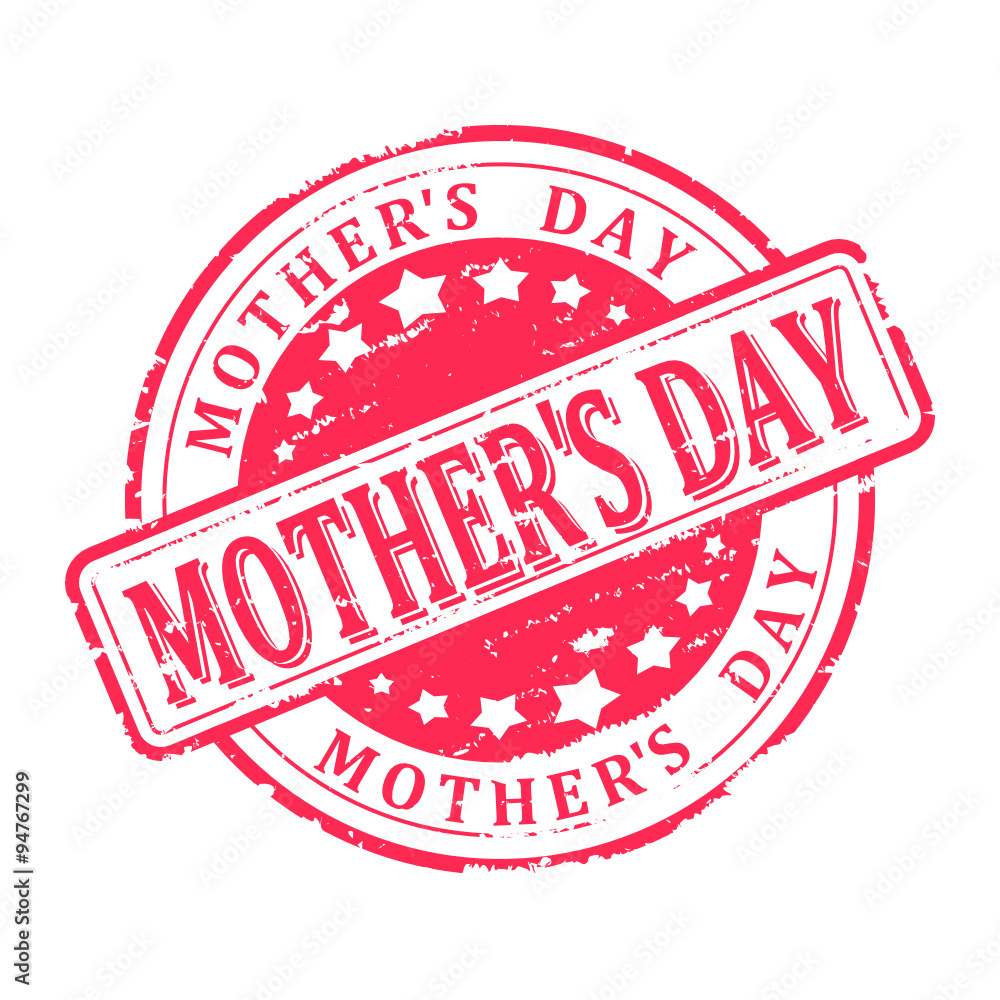 Scratched red round stamp with the inscription - Mother's Day - vector ...