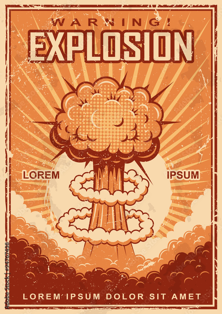 Vintage explosion poster Stock Vector | Adobe Stock