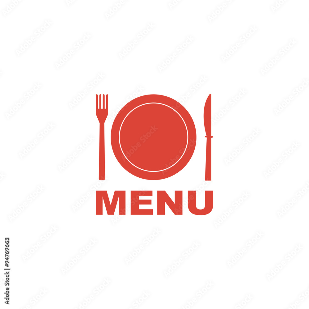 menu with cutlery sign Stock Vector | Adobe Stock