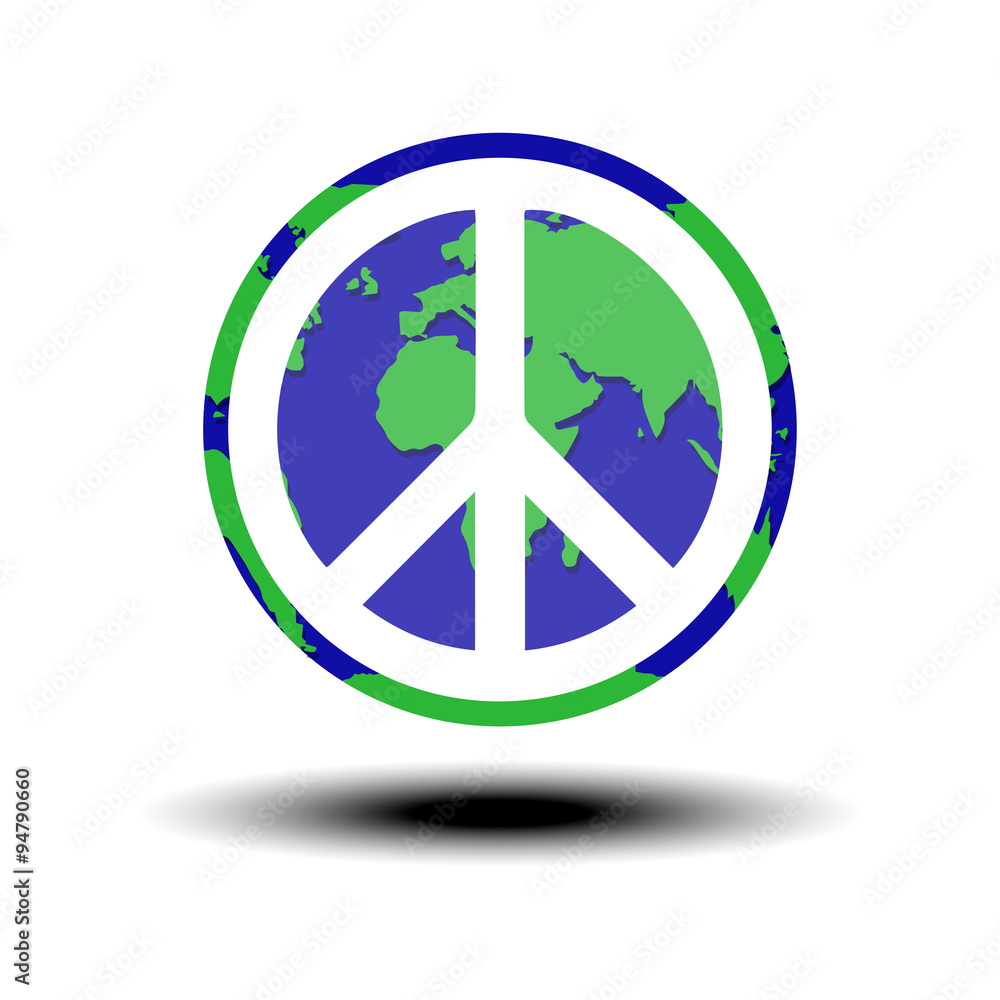 Vetor do Stock: globe with world peace symbol Vector illustration ...