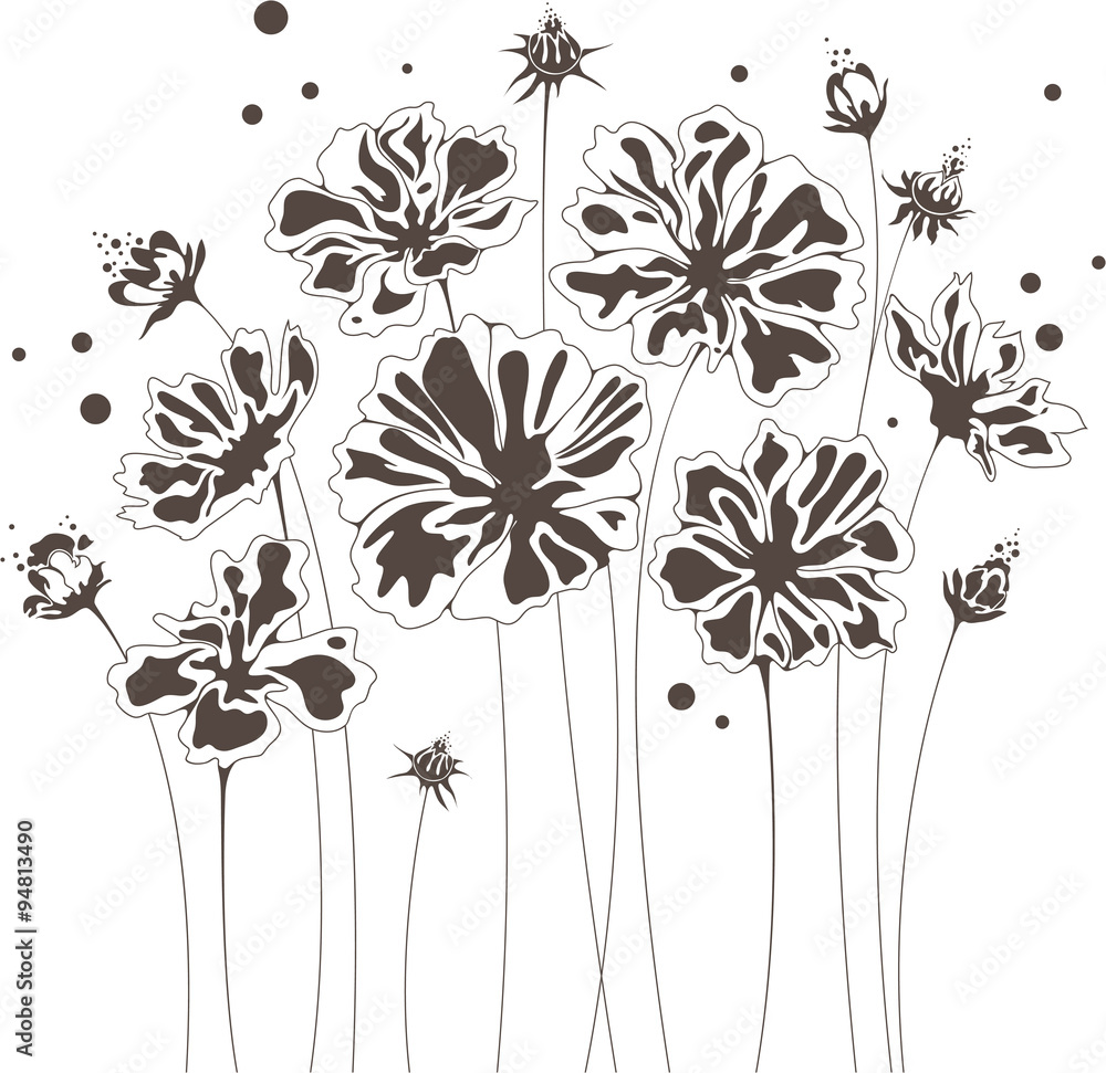 abstract floral design, bouquet of flowers Stock-Vektorgrafik | Adobe Stock