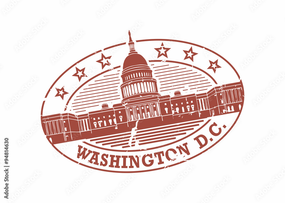 Vector Washington DC Rubber Oval Mail stamp Stock Vector | Adobe Stock