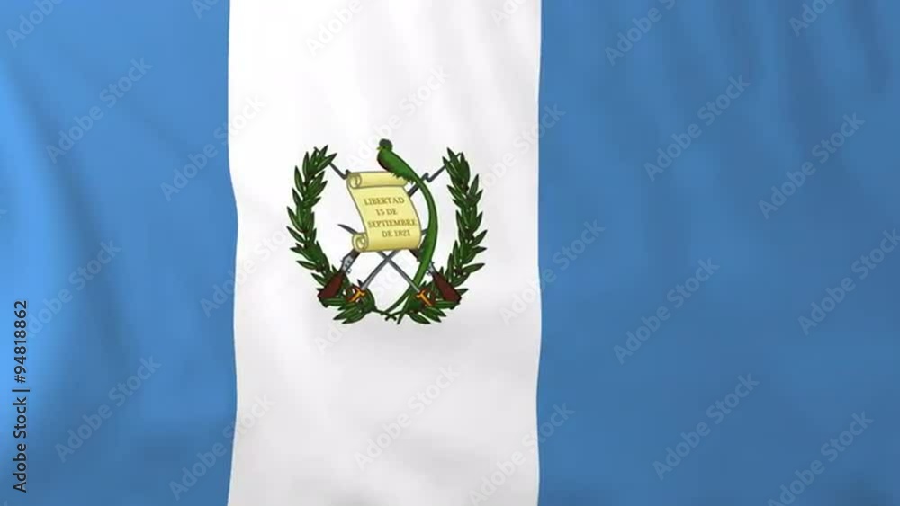 Flag of Guatemala, slow motion waving. Rendered using official design ...