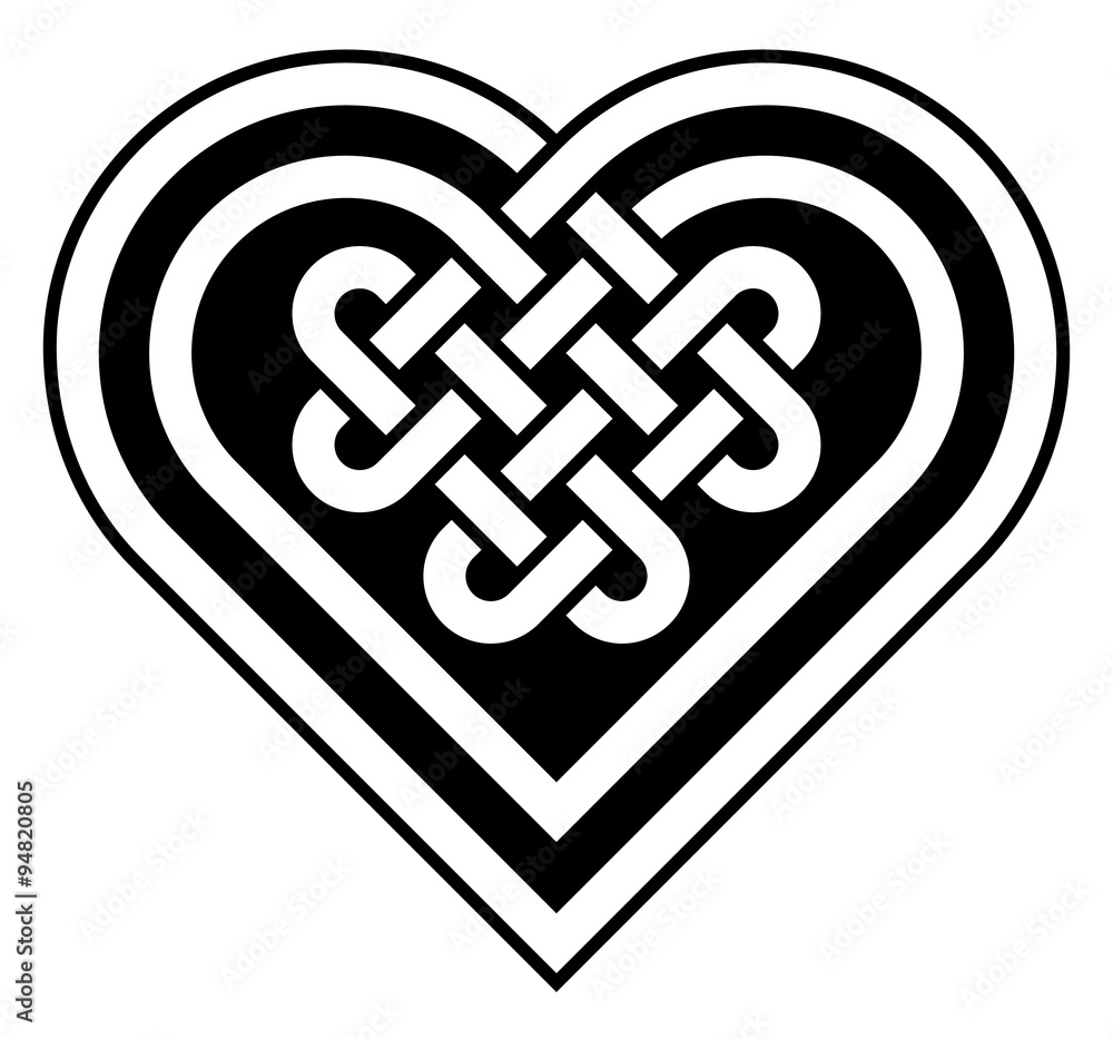 Celtic heart knot isolated illustration Stock Illustration | Adobe Stock
