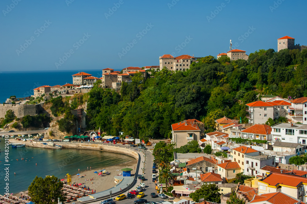 Ulcinj, a historic town located on the southern coast of Montenegro ...