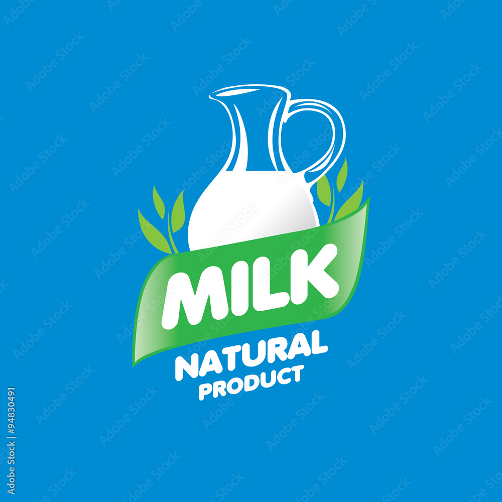 Vector Milk logo Stock Vector | Adobe Stock