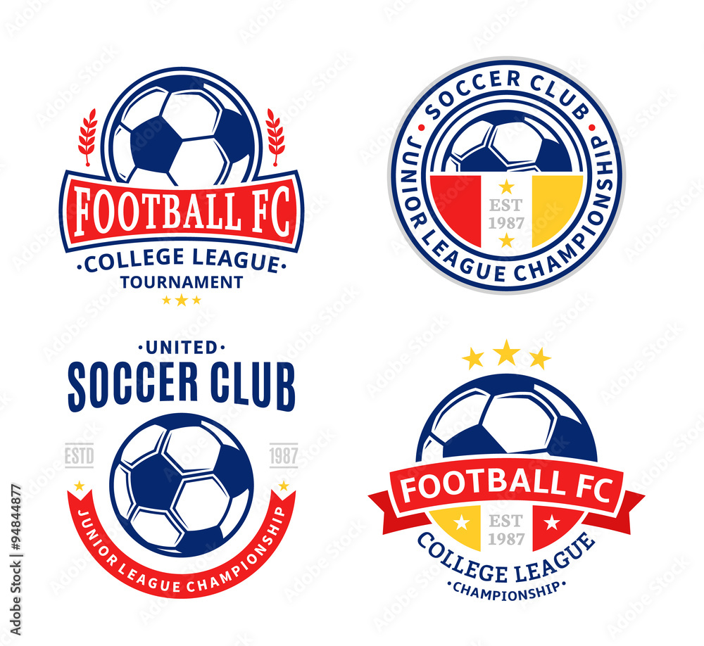 Set of Soccer Football Club Logo Stock Vector | Adobe Stock
