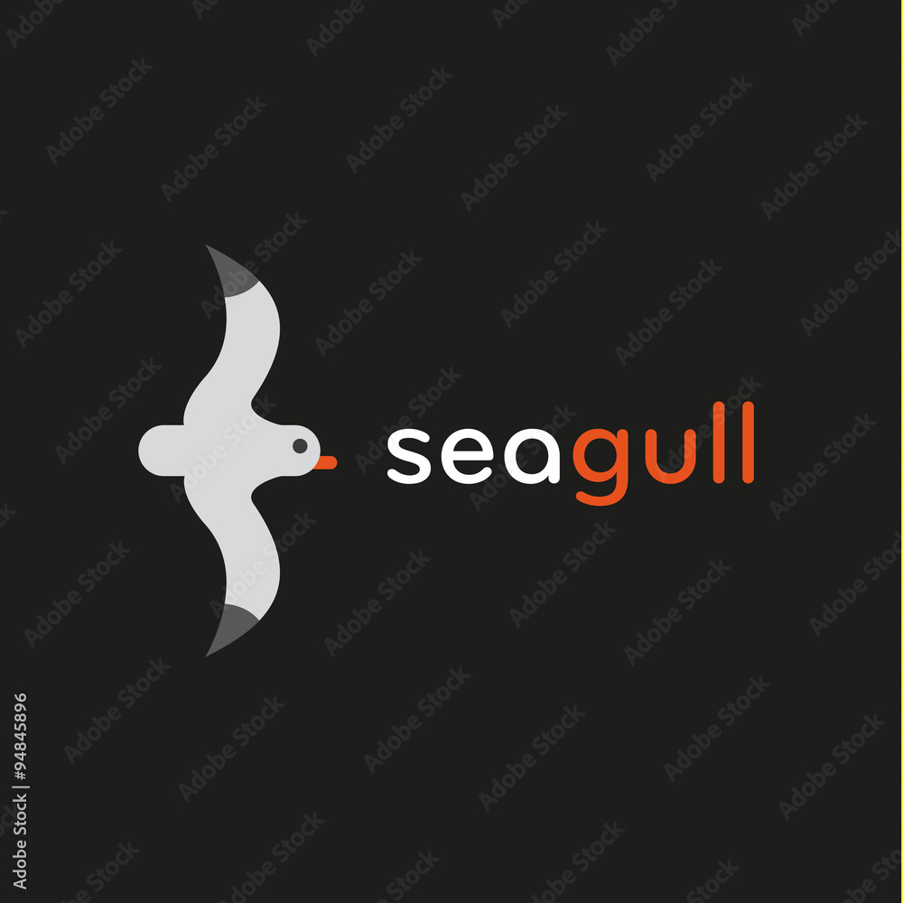 Seagull logo in stylish trend vector illustration icon flat Stock ...