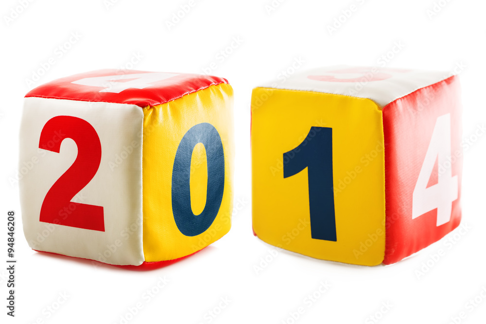 Colorful cubes with numbers isolated on white background Stock Photo ...