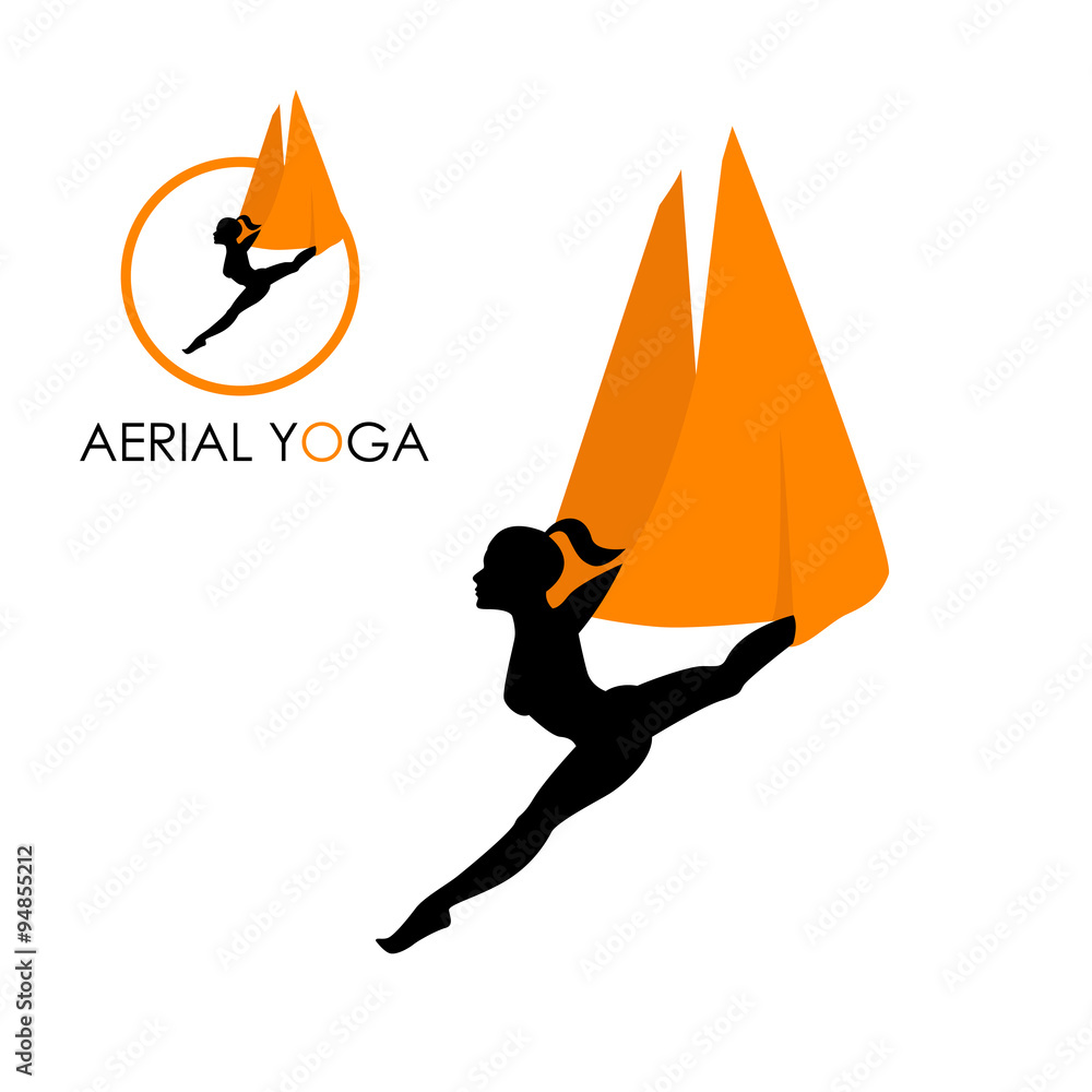 Aerial yoga training icons, vector illustration Stock Vector | Adobe Stock