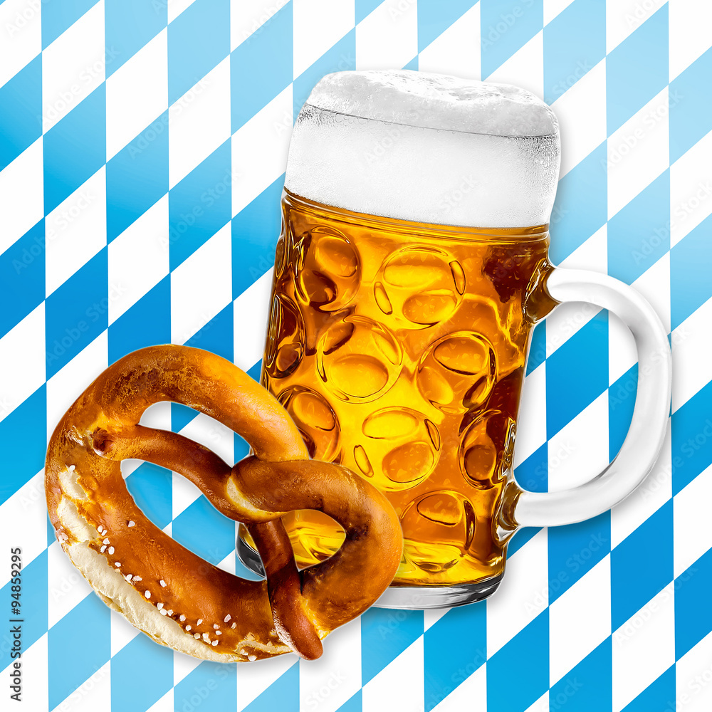 beer and brezel Stock-Foto | Adobe Stock