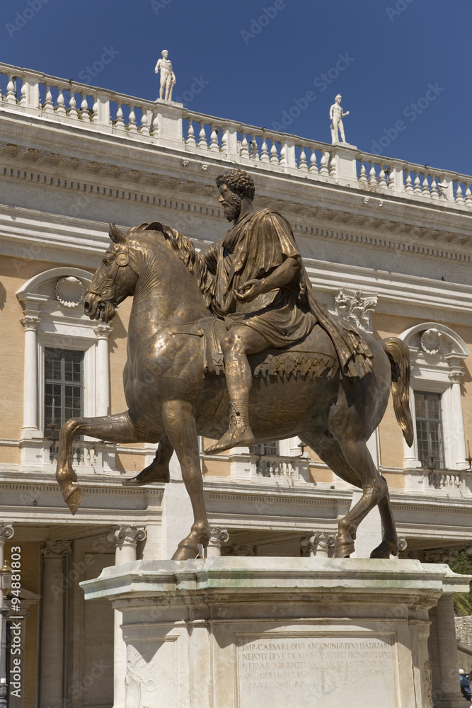 Imperial Roman Equestrian Statue of Marcus Aurelius in front of the ...