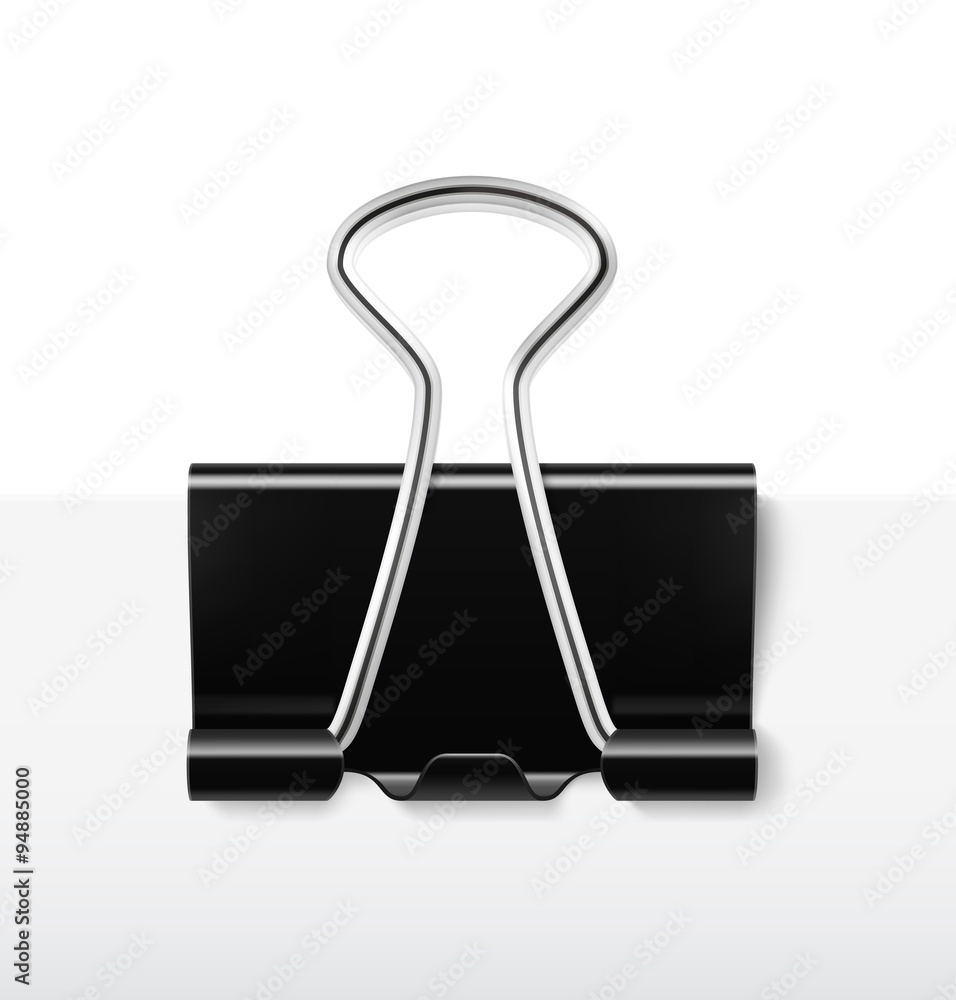 Black binder clip. Vector illustration Stock Vector | Adobe Stock
