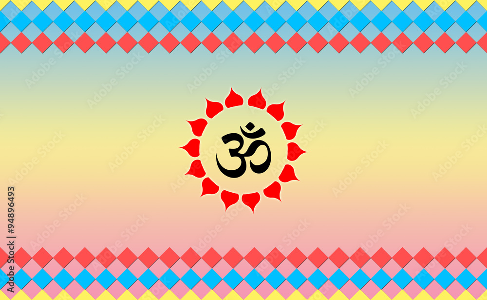 Holy Ohm sign on Cool BG, Hindu Devotional Stock Illustration | Adobe Stock