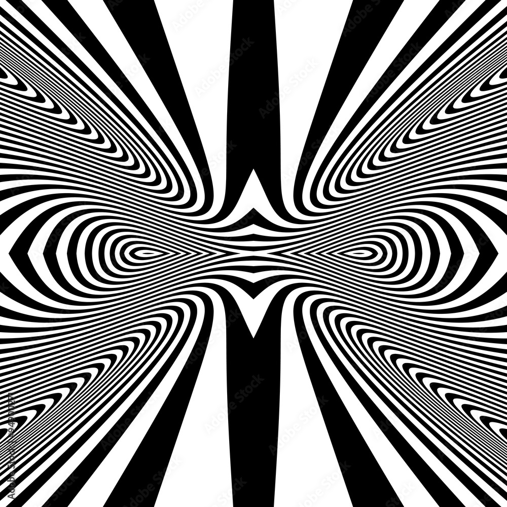 Black and White Abstract Striped Background. Optical Art. Stock Vector ...
