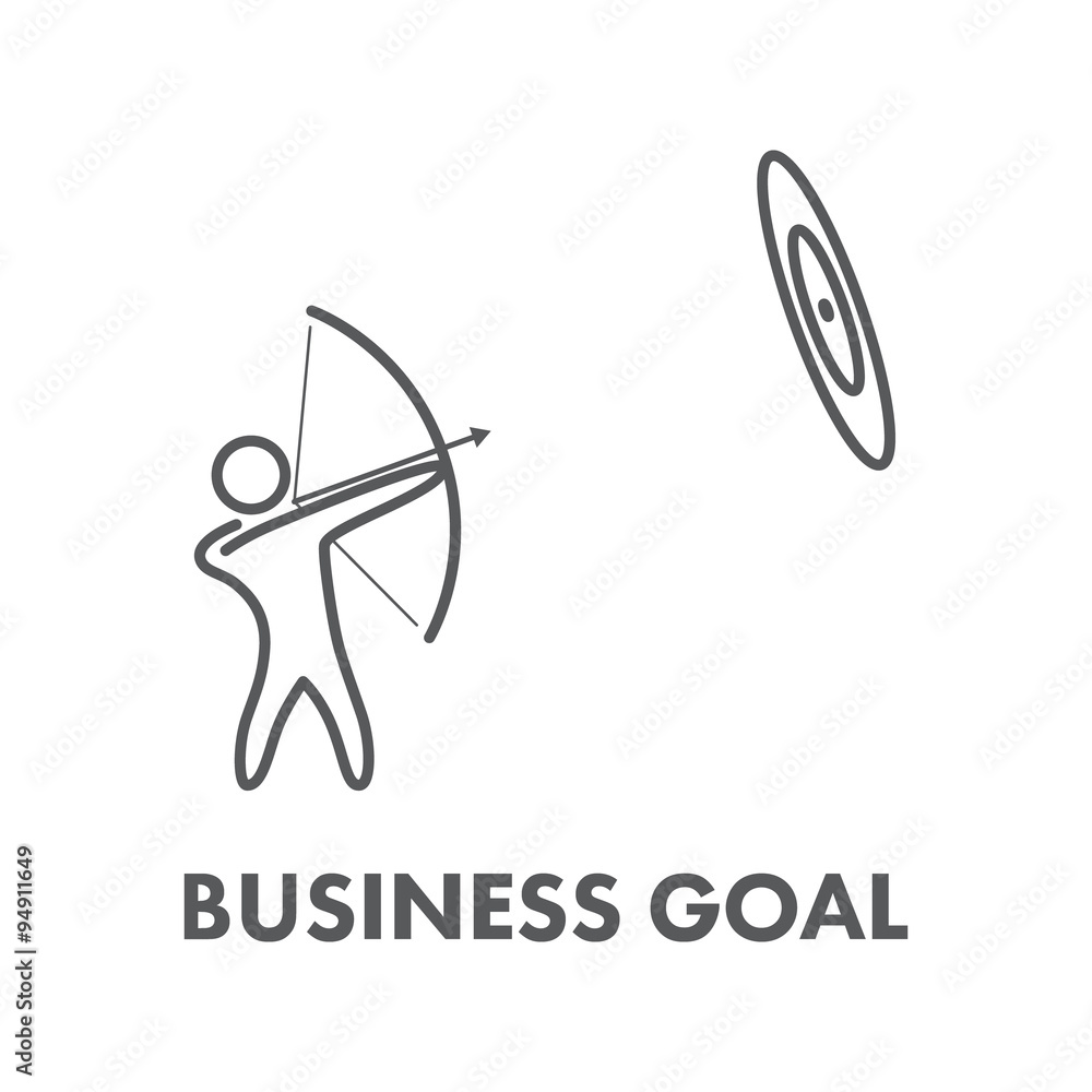 Line icon business goal. Vector business symbol Stock Vector | Adobe Stock