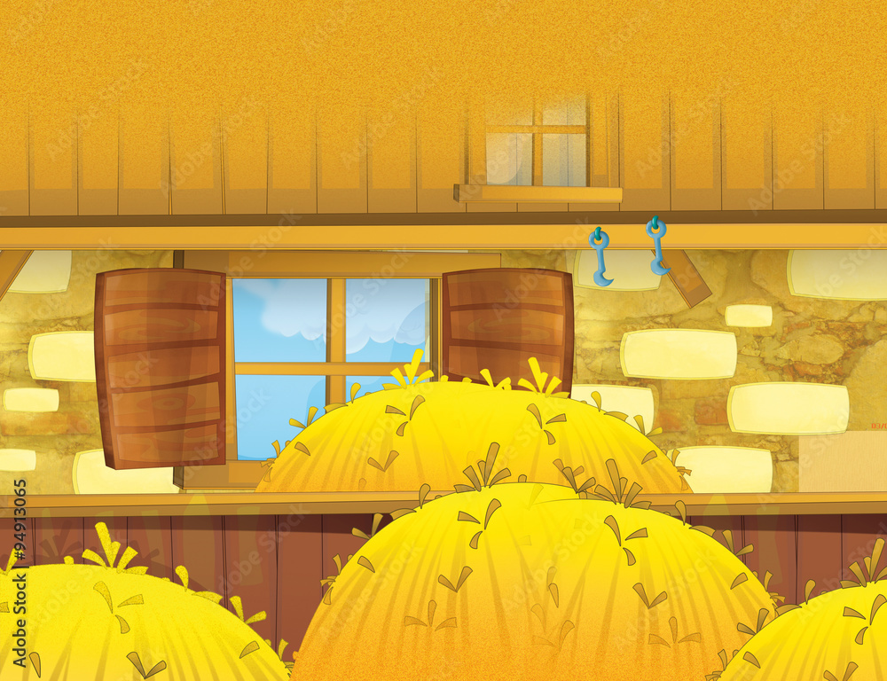 Inside Of Barn Cartoon