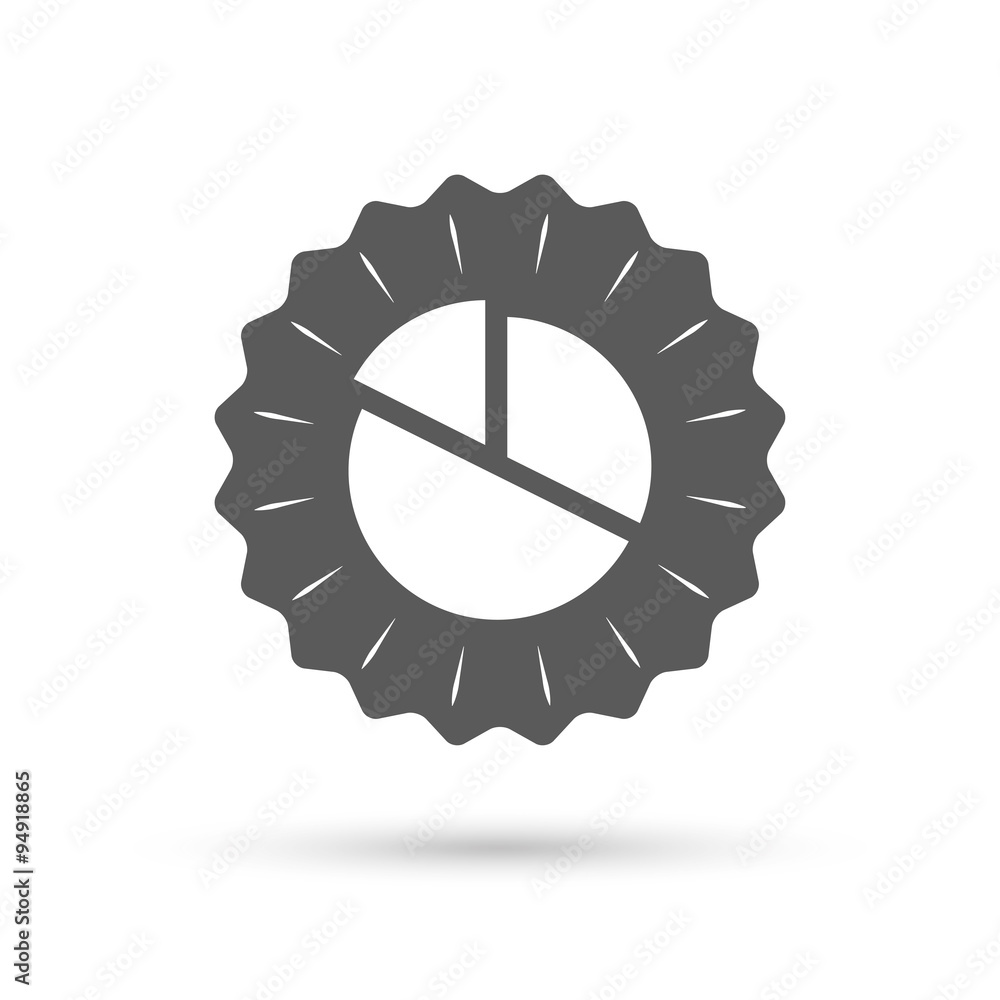 Pie chart graph sign icon. Diagram button. Stock Vector | Adobe Stock