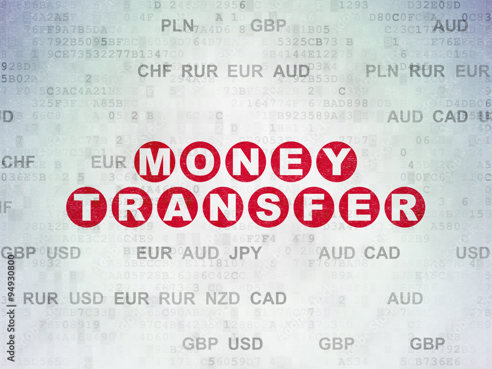 Currency concept: Money Transfer on Digital Paper background Stock ...