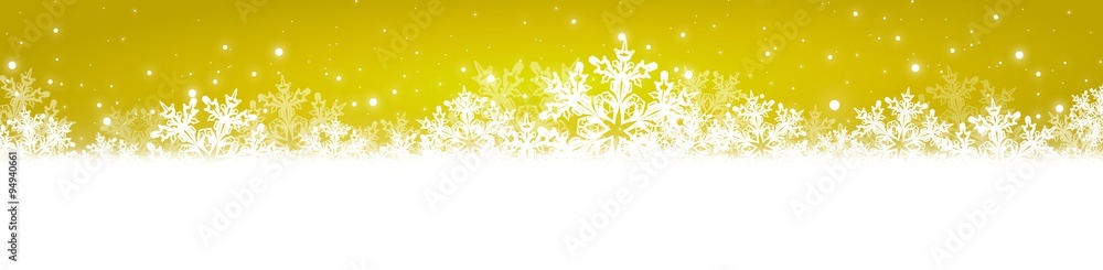 Bannière avec flocons - Version dorée Stock Vector | Adobe Stock