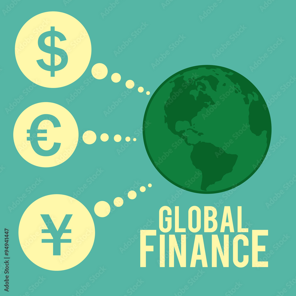 Global Finance Illustration over color background Stock Vector | Adobe ...