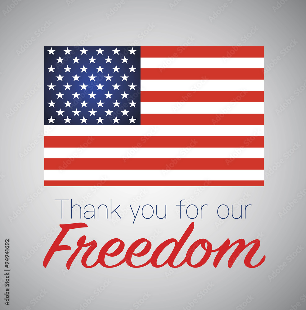 Thank you for freedom. Veterans day. Independens day. Stock Vector ...