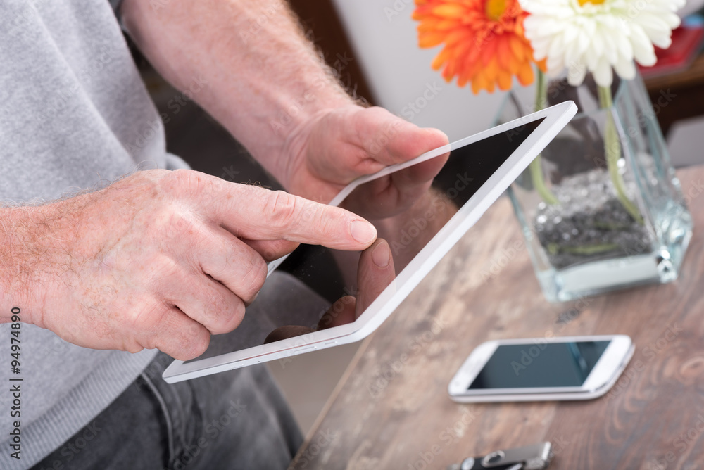 Using digital tablet Stock Photo | Adobe Stock