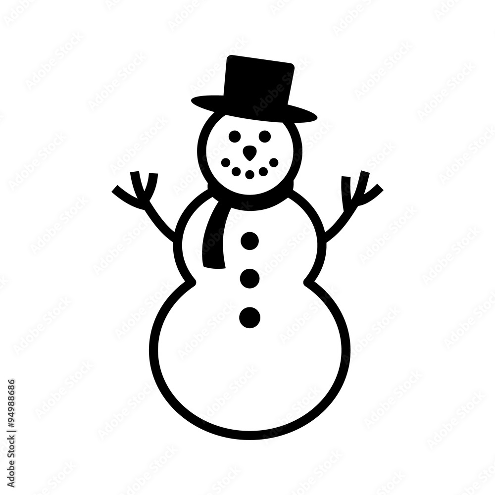 Clip Art Snowman Black And White