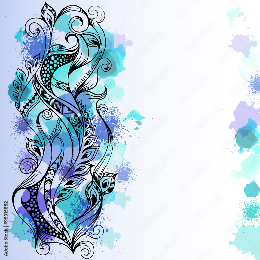 Hand drawn outline abstract background Stock Vector | Adobe Stock