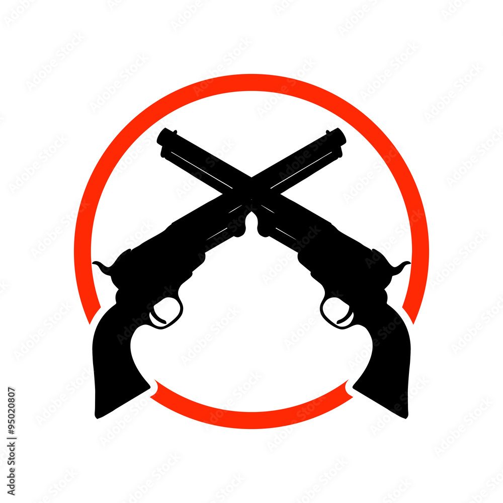 Two Guns Crossing Stock Vector | Adobe Stock