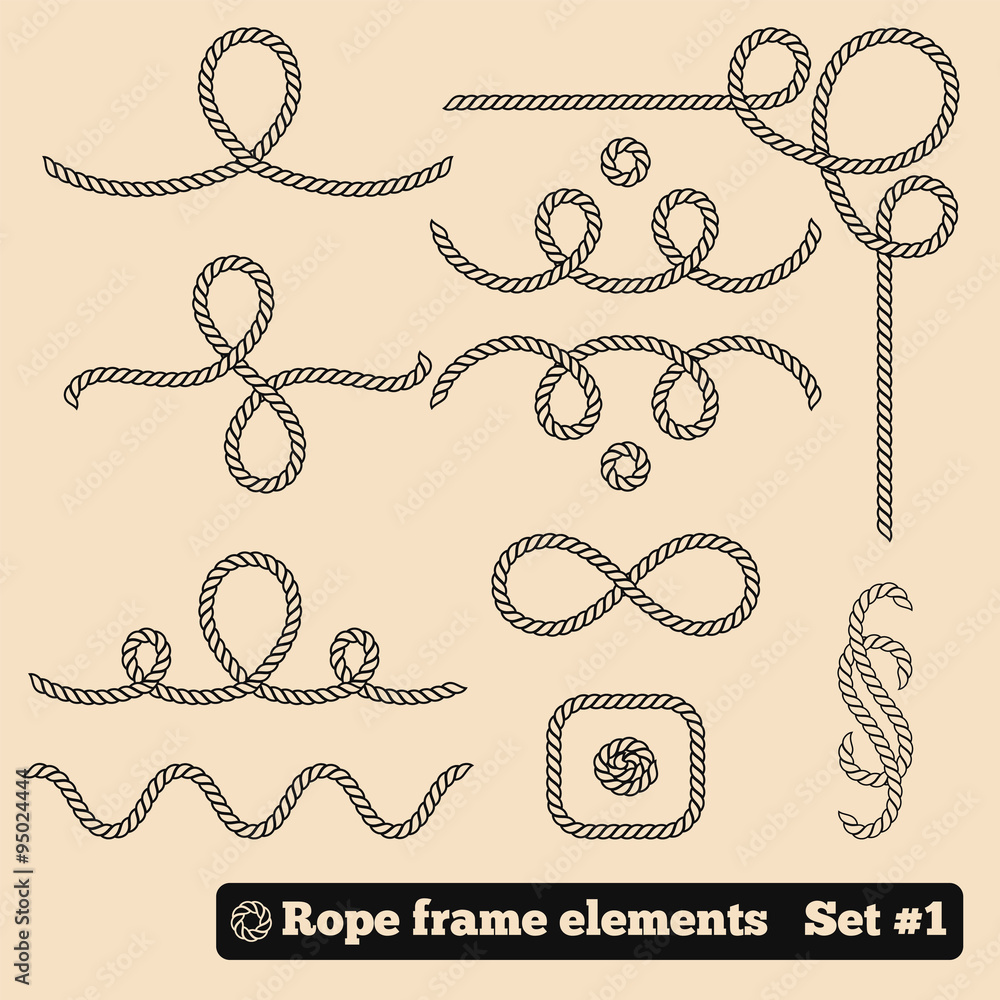 Rope frame line element. For sea style menu, photo. Vector Stock Vector ...