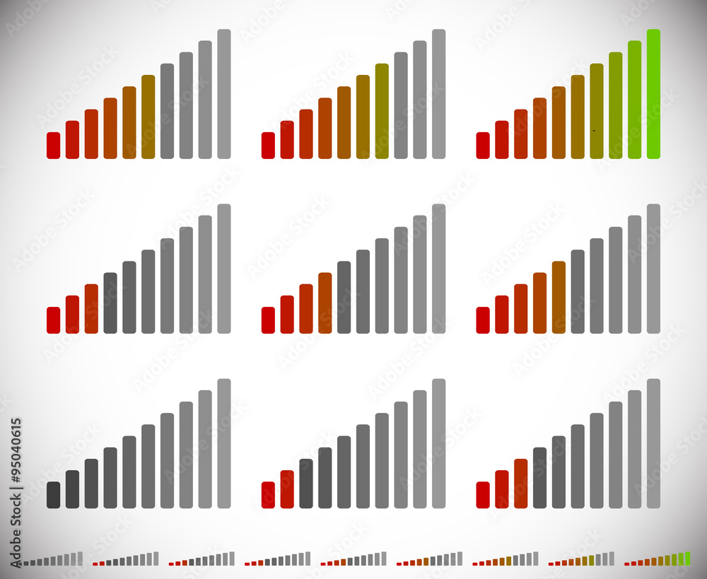 Signal strength indicator template. (Wi-fi, wireless connection, Stock ...